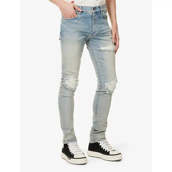 Amiri Mx1 Ultrasuede Slim-Fit Tapered-Leg Stretch-Denim Jeans